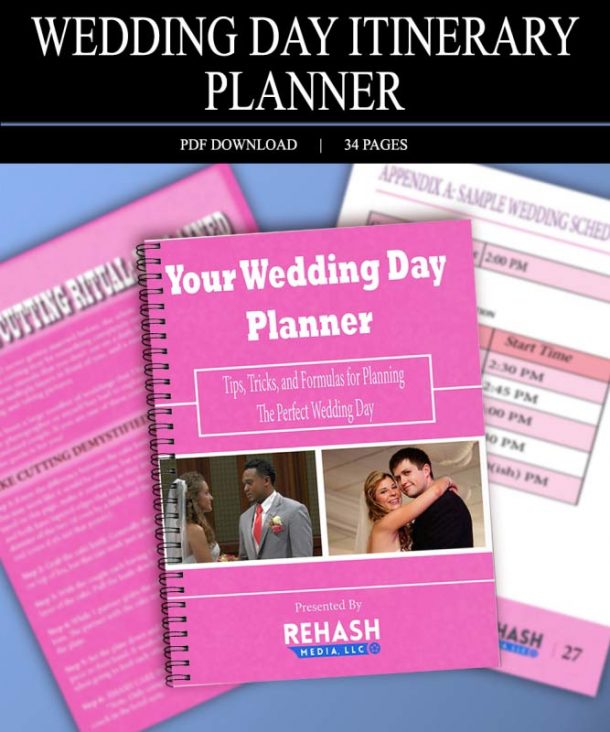 Wedding Day Itinerary Planner | Schedule Your Wedding Day!